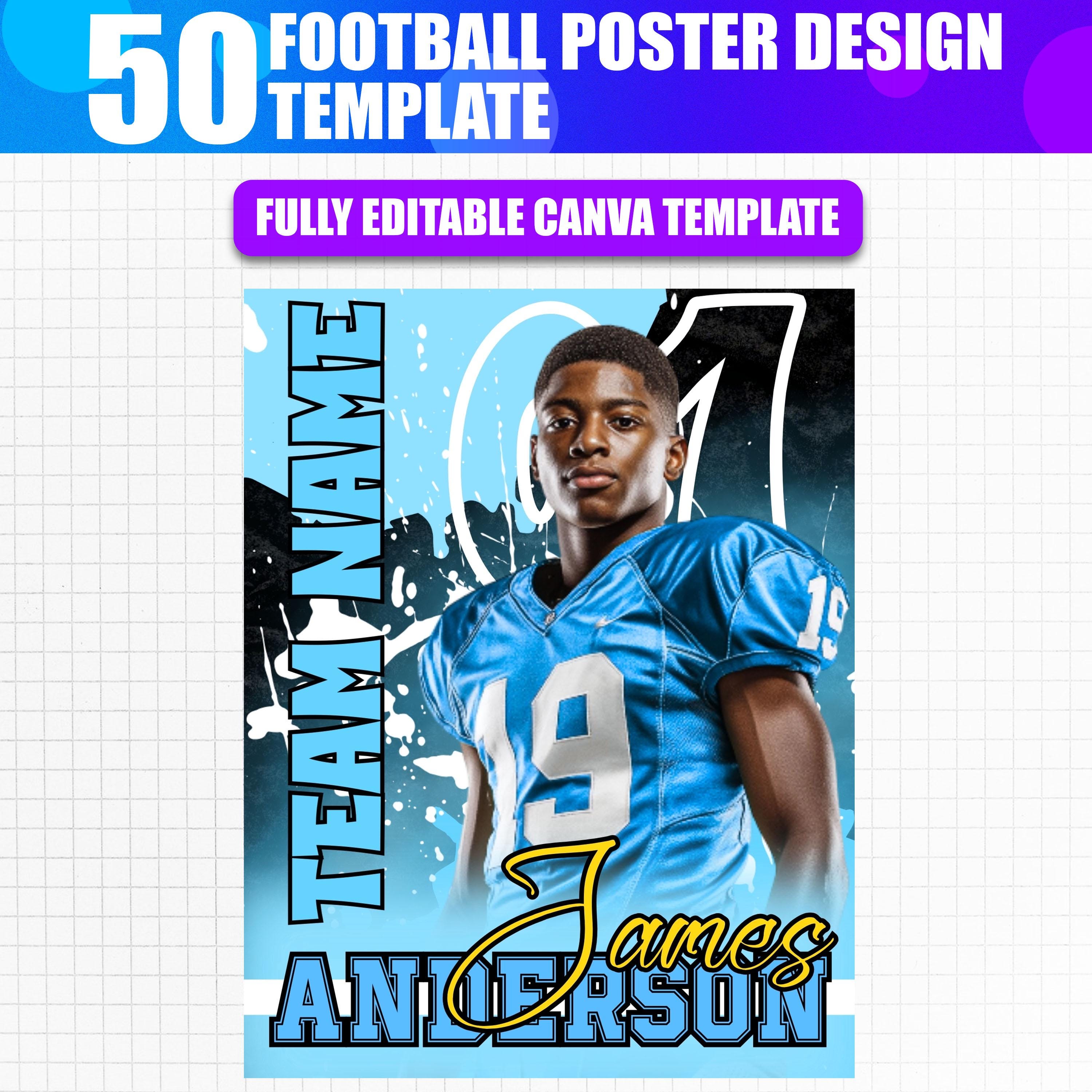 50x Football Poster Canva Template Mega Bundle, Editable Sports ...