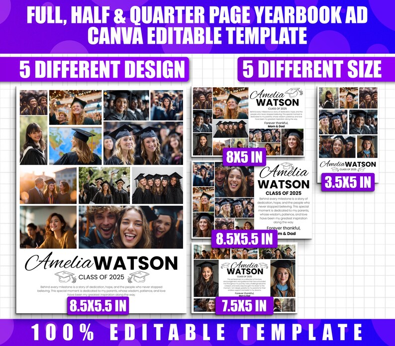 Yearbook Ad Bundle | Full, Half & Quarter Page Elite Collection ...