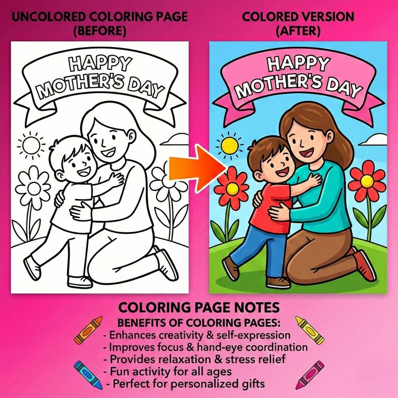 100x Mother’s Day Coloring Page Bundle | Sunday School Activity Sheets ...