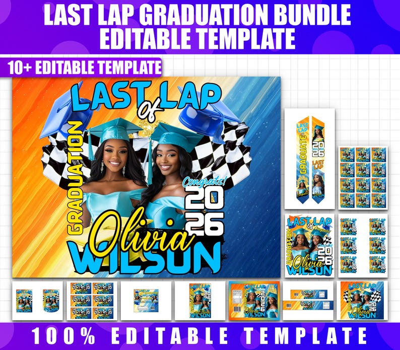 10x Last Lap Graduation Bundle | 3D Graduation Shirt & Stole Designs ...