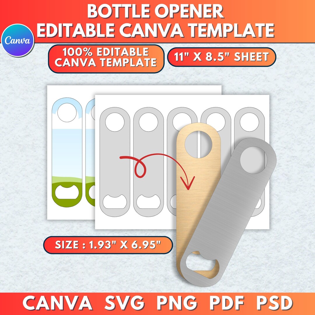 Bottle Opener Template SVG | Stainless Steel Beer Opener Design ...