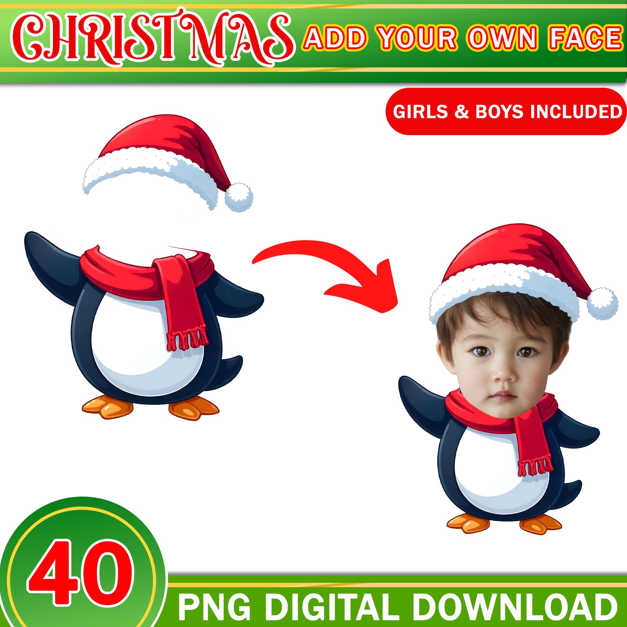 40x Christmas Add Your Own Photo Face Bundle, DIY Elf Yourself PNG ...