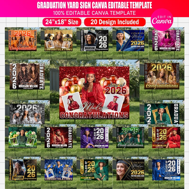 20x Senior Graduation Yard Sign Mega Bundle | Elite Milestone ...