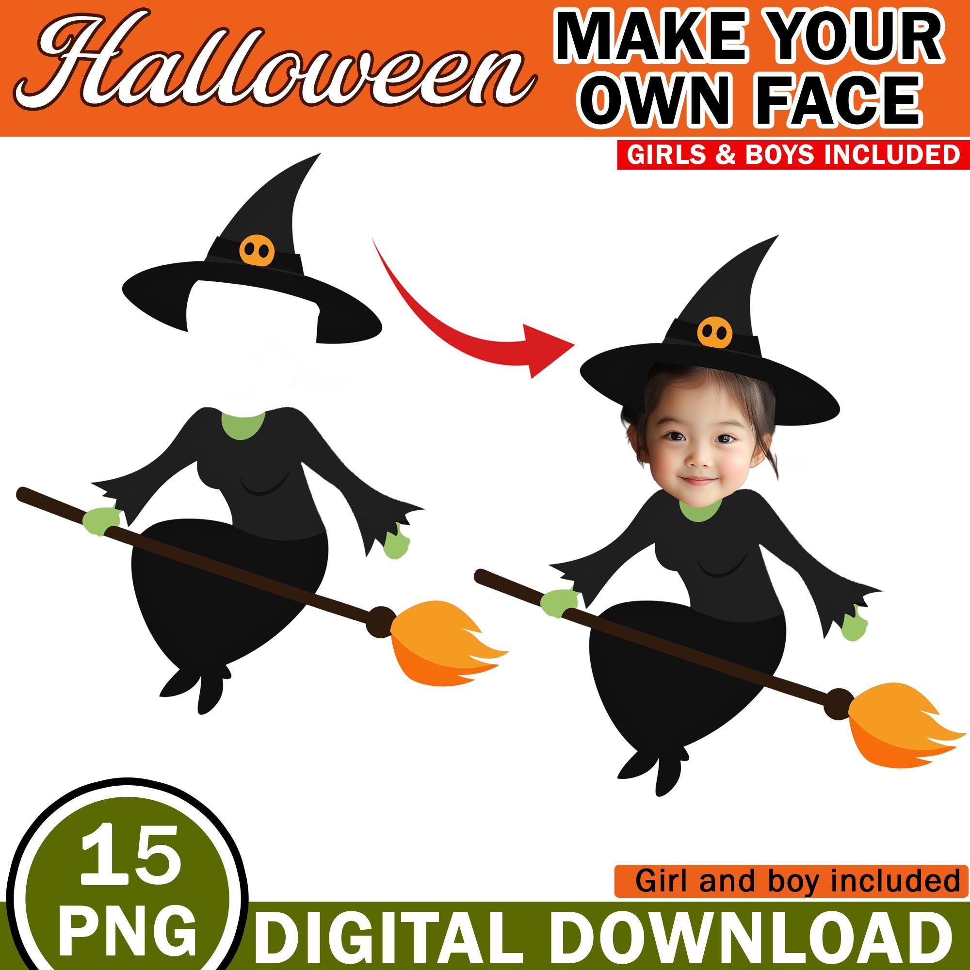 15x Halloween Add Your Own Photo Picture Bundle, DIY Halloween Costume ...
