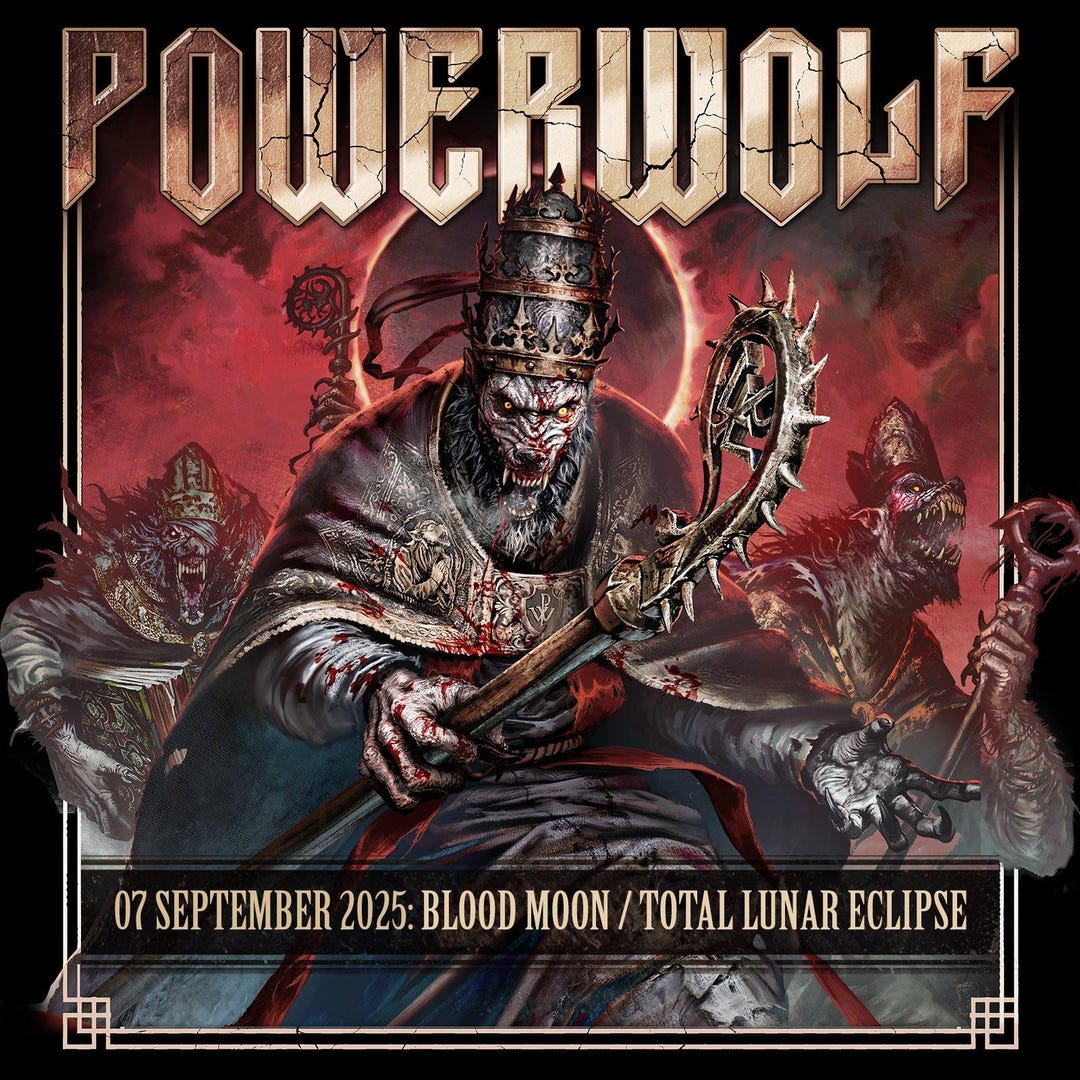 Powerwolf Poster Sept 7 2025 Blood Moon Total Lunar Eclipse Concert ...