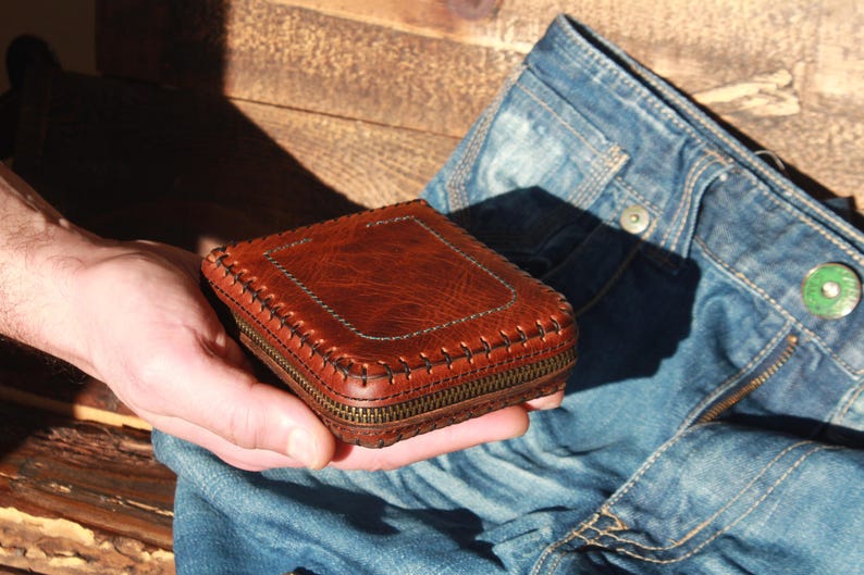 Handmade Men's Zipper Wallet: RFID Protection, Belt Loop Purse,card ...