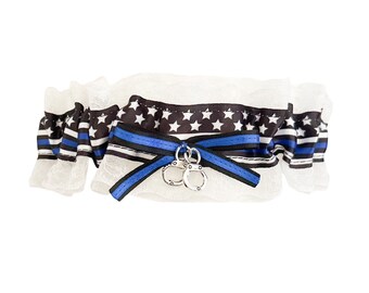 Thin Blue Line Police Officer Wedding Garter - Etsy