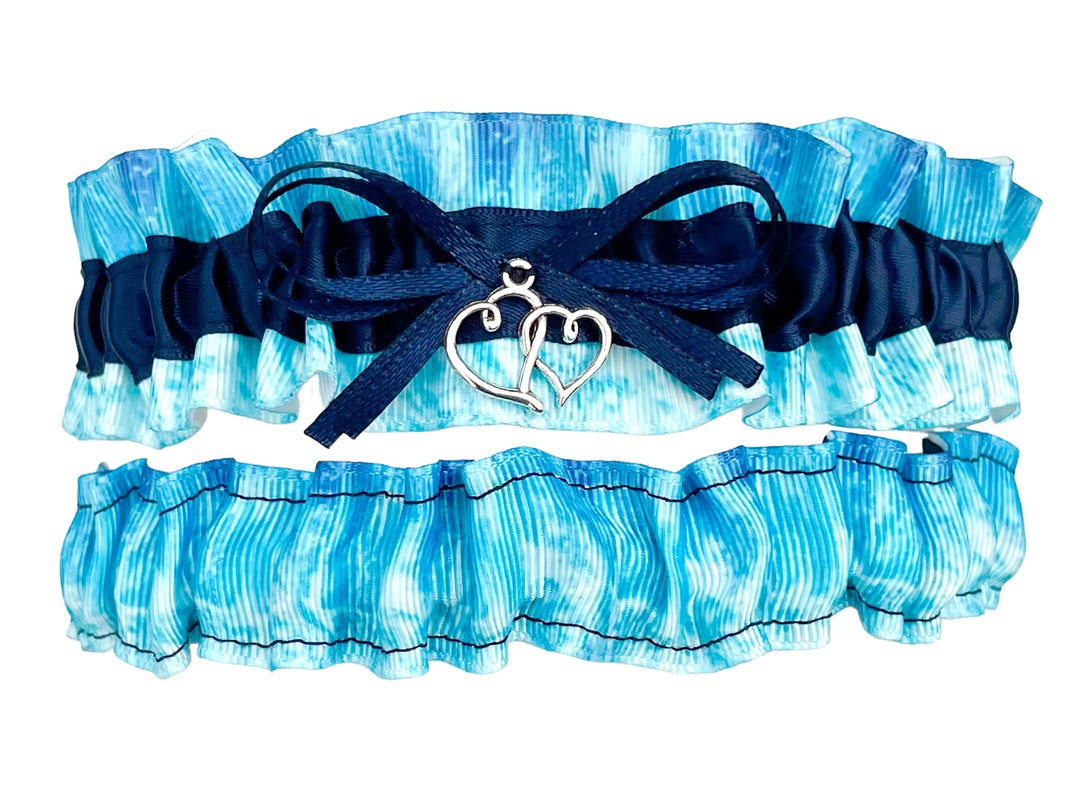 Ocean Water Blue Fishing Camouflage Navy Blue Satin Bridal Wedding ...