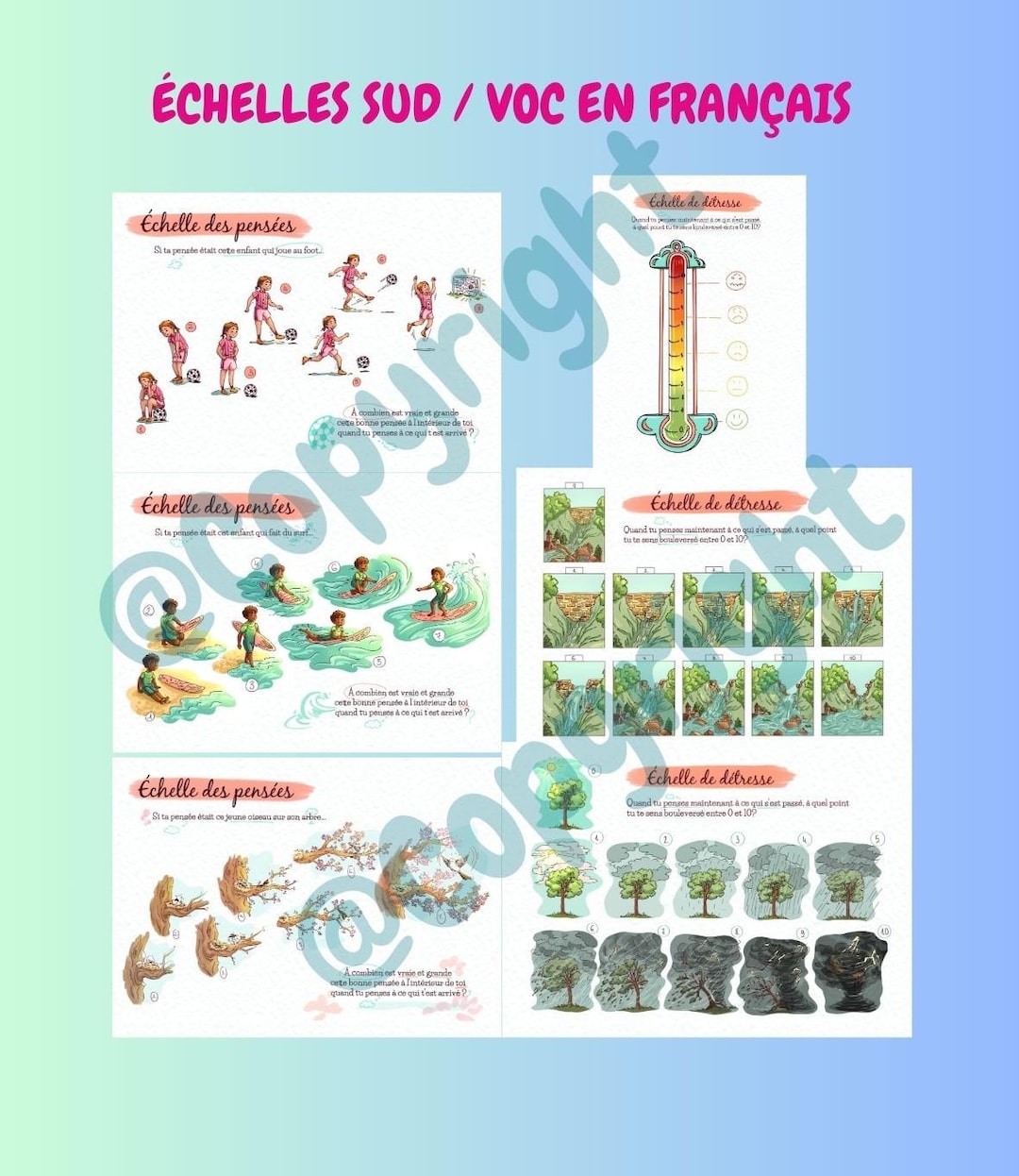 Échelles SUD et VOC EMDR pour enfants – En français – À imprimer - Etsy ...