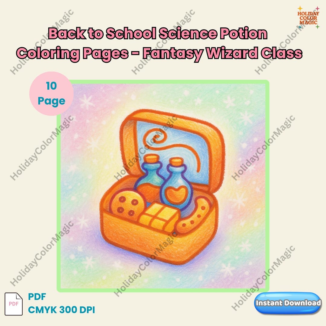 Back to School Potion Coloring Pages Fantasy Science Wizard Activities ...