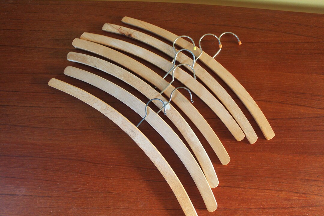 Seven Vintage Curved Clothes Hangers 1960's - Etsy