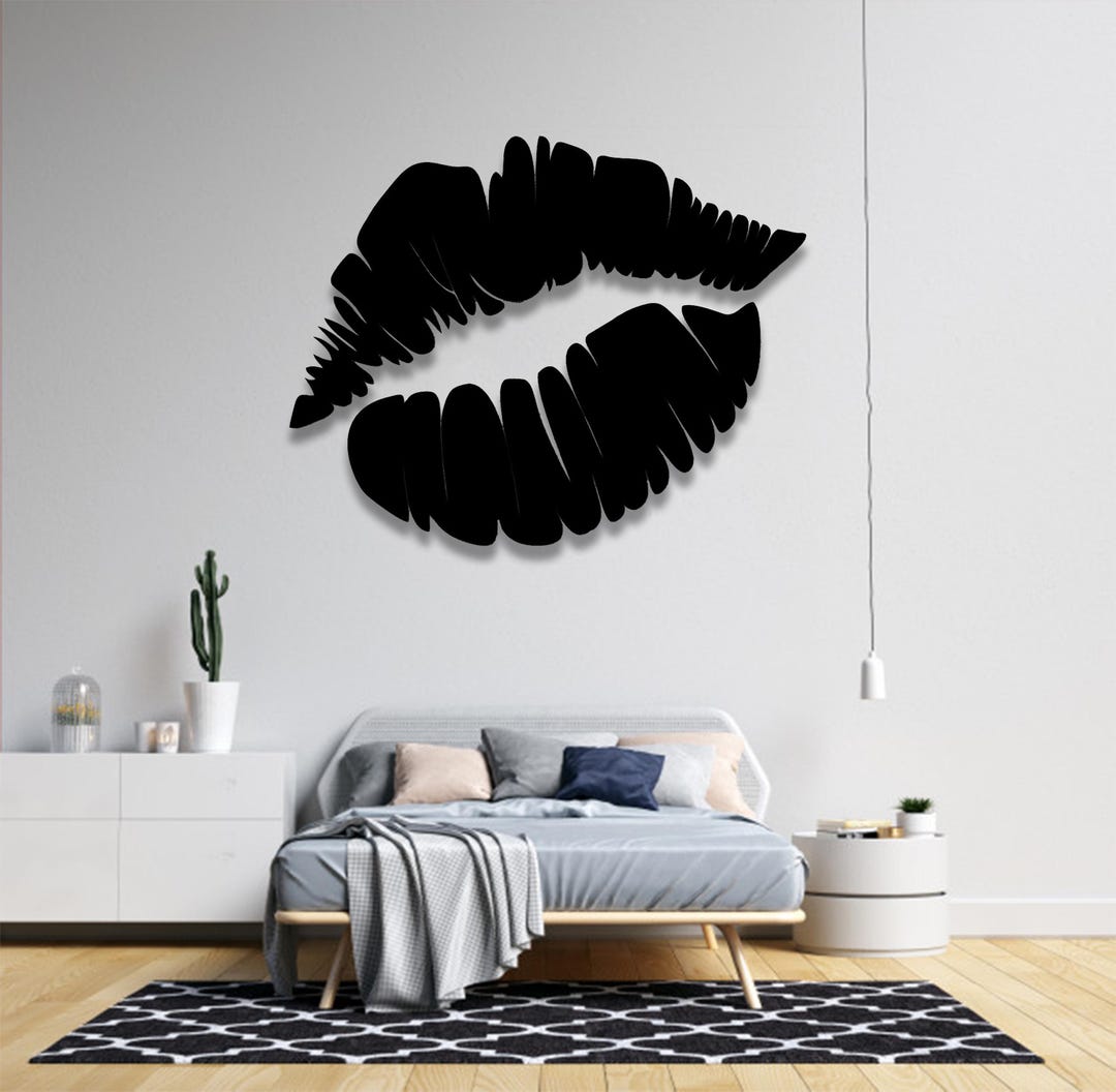 Lips Wooden Wall Decor. Natural Wall Art Salon or Home Decor Easy to ...