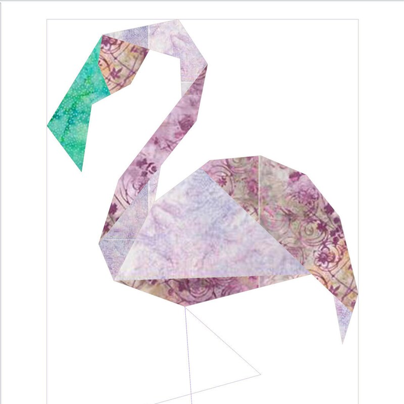 Pieced Flamingo Quilt Block - Etsy