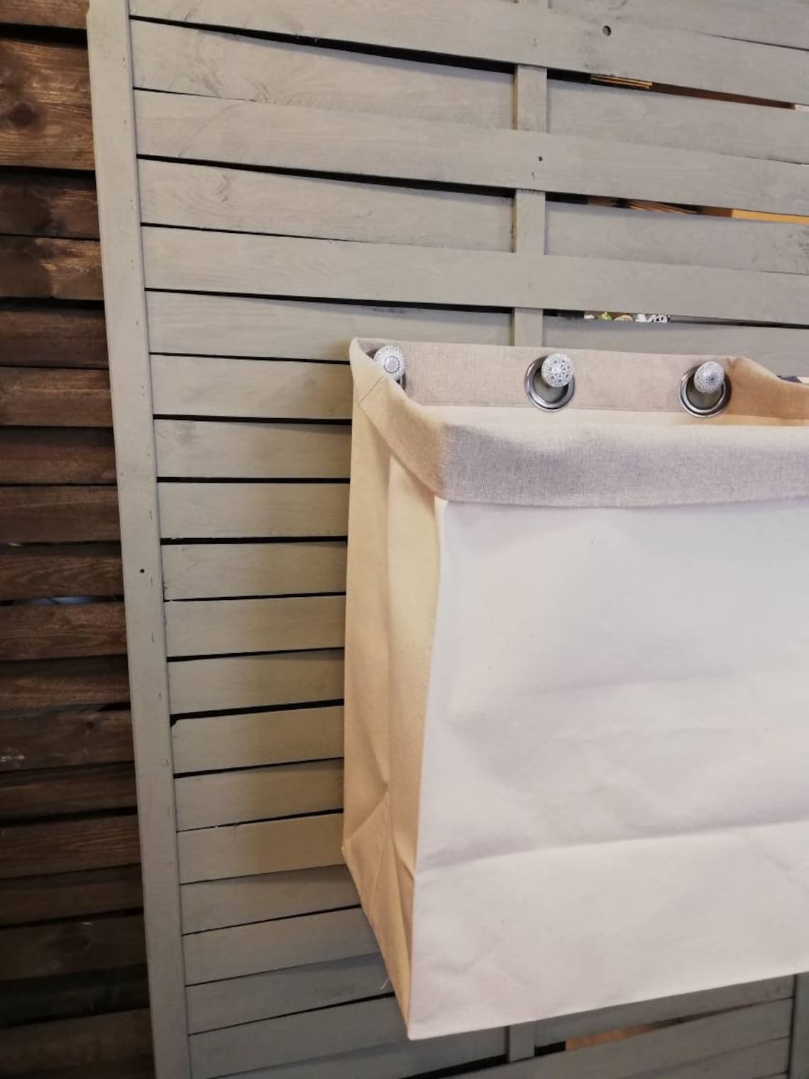 Unbleached Cotton Canvas Hanging Storage: Brass Eyelets, Eco-friendly ...