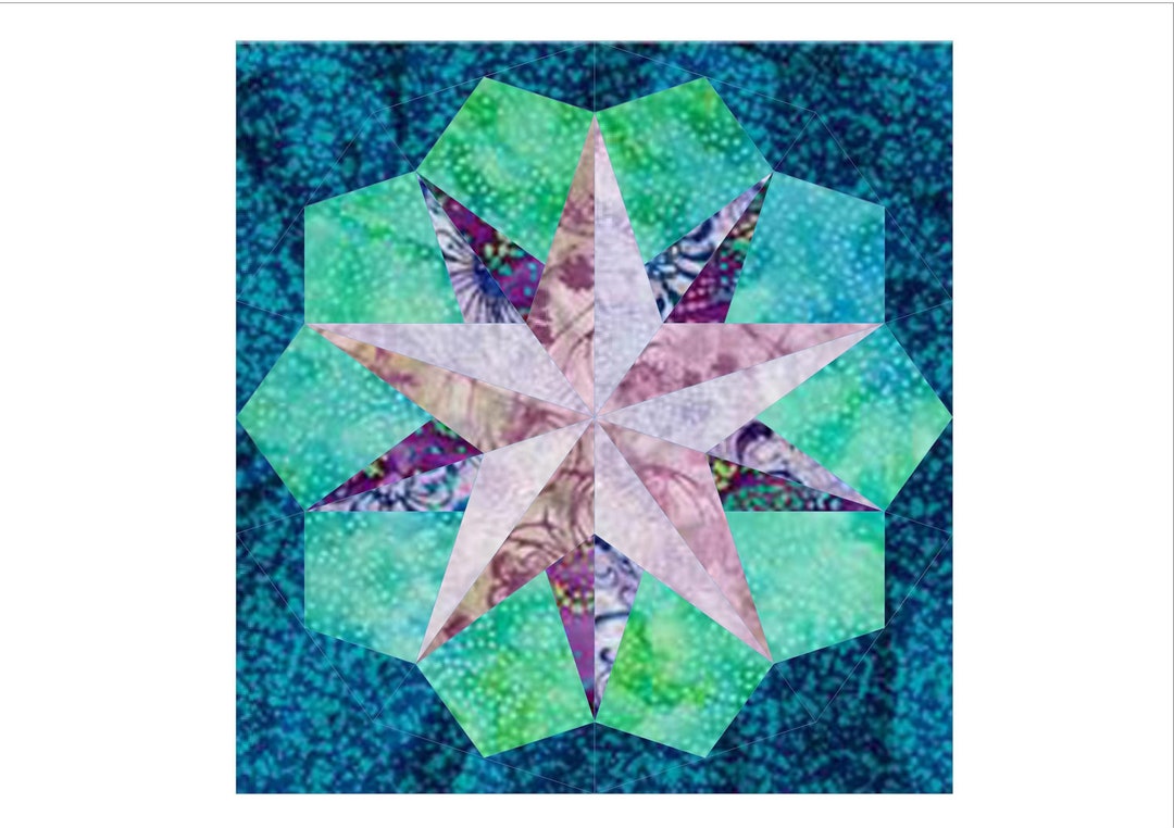 10 Pointed Star Paper Pieced Block PDF Pattern - Etsy