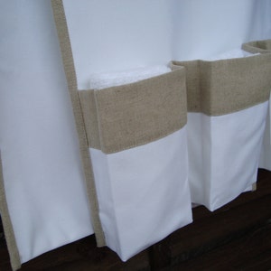 Canvas White Changing Table Runner, Caddy Organizer, Linen Nursery ...