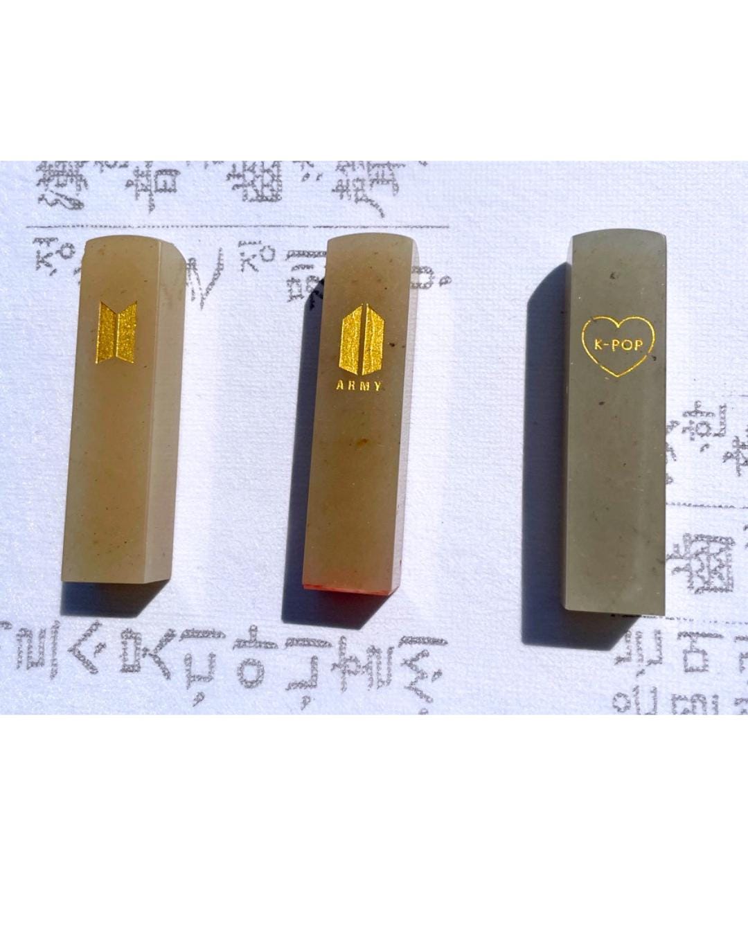 BTS Korean Stamp ,engraved Stone Stamp – Korean Fan Seal,authentic ...