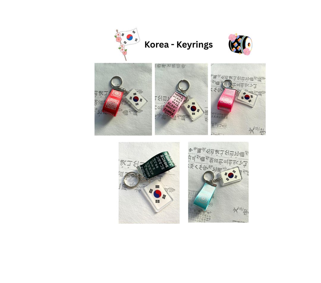 Korean Ribbon Keychain With Flag Charm |hunminjeongeum & Traditional ...