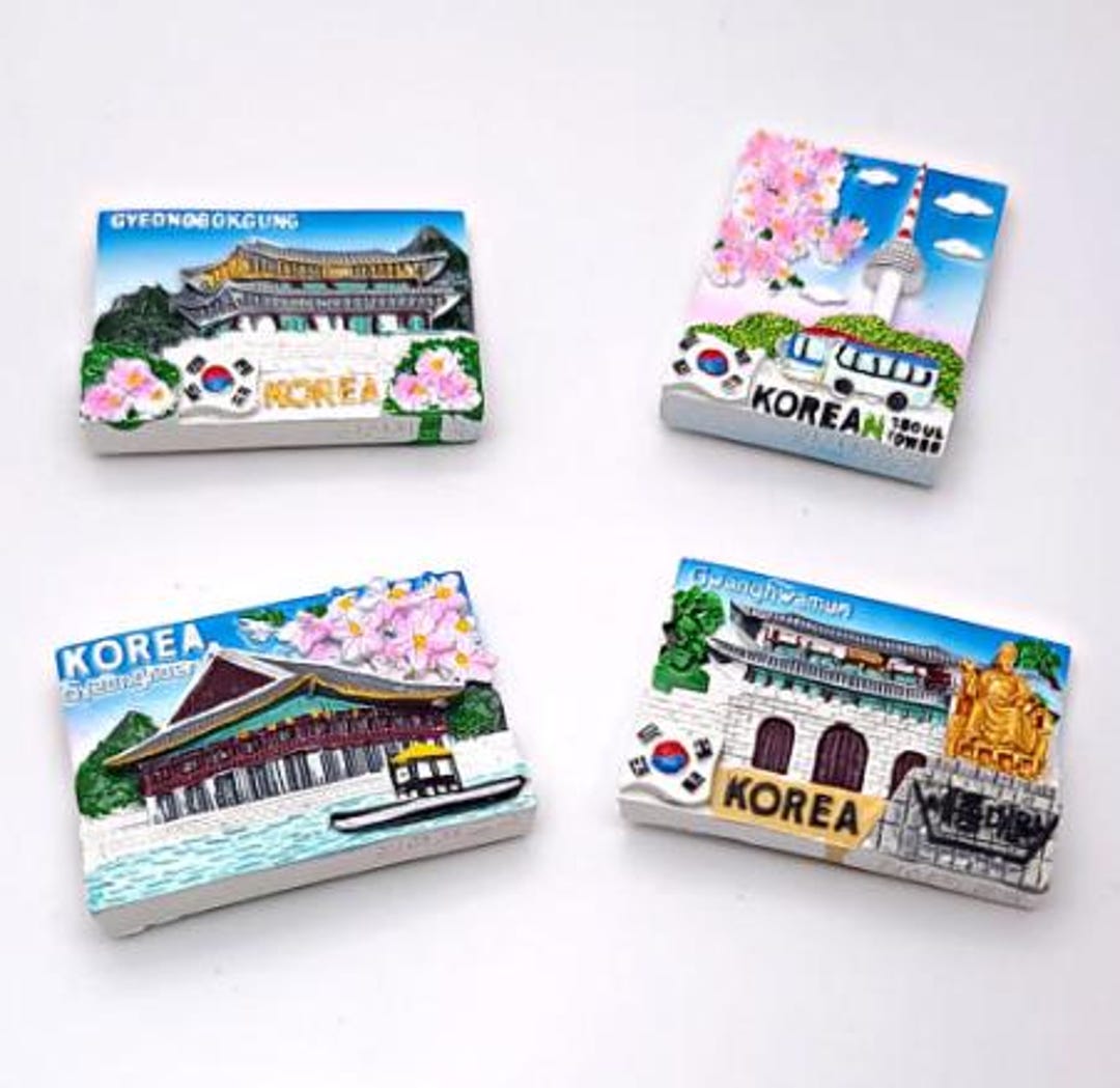 Colorful Korean Landmark Fridge Magnets - Gyeongbokgung| N Seoul Tower ...