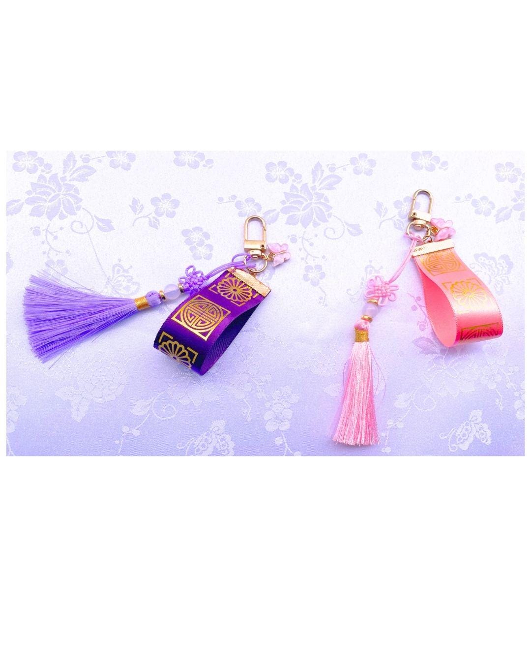 Korean Traditional Keychain With Butterfly&norigae –pink,purple|hanbok ...