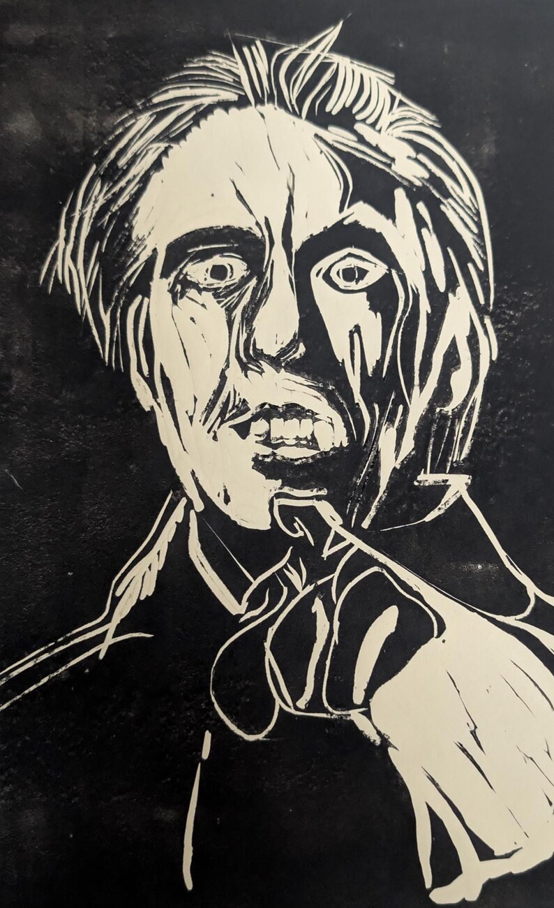 Dracula Linocut Print, Gothic Horror Art - Etsy