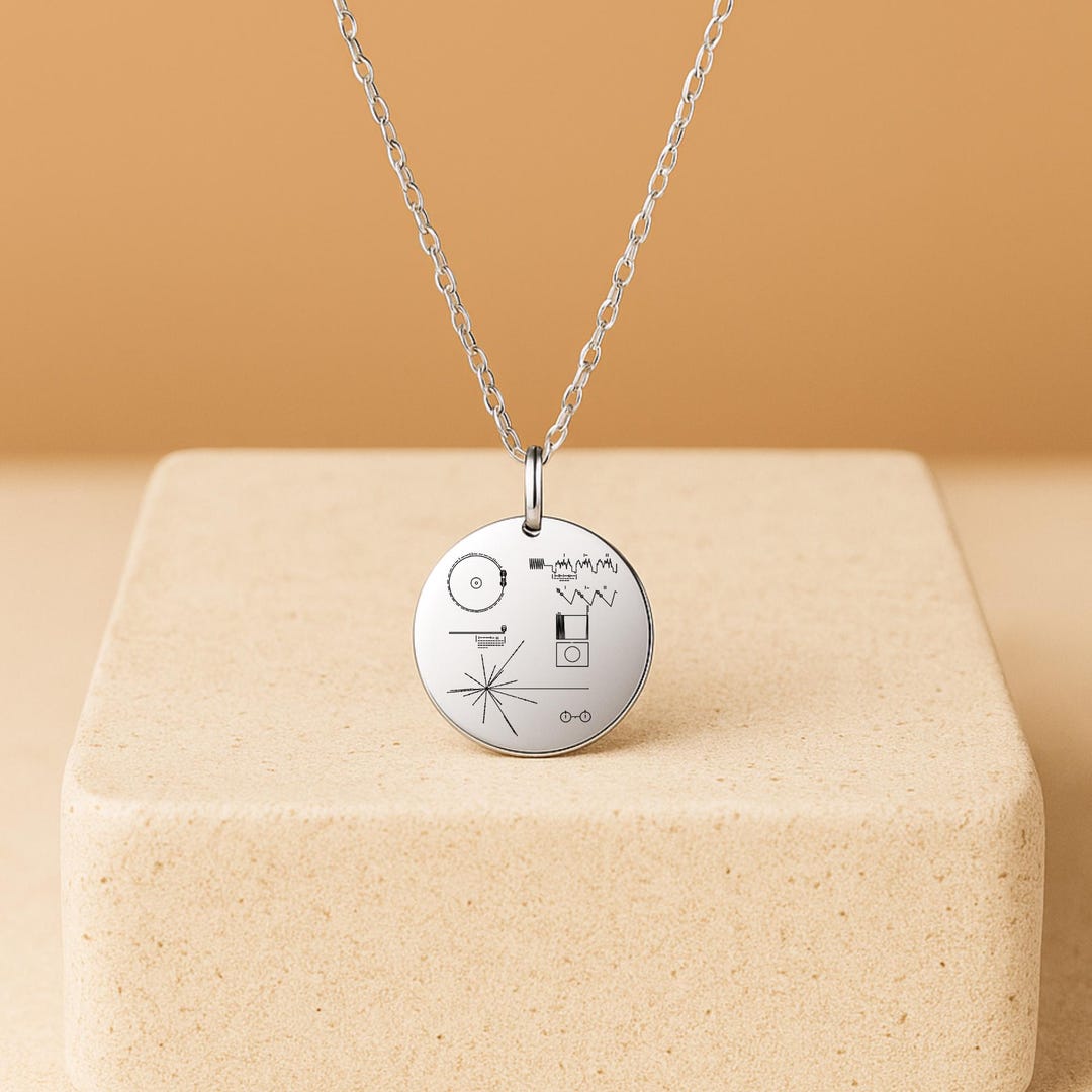 Voyager Golden Record Engraved Necklace – Message From Earth Coin ...