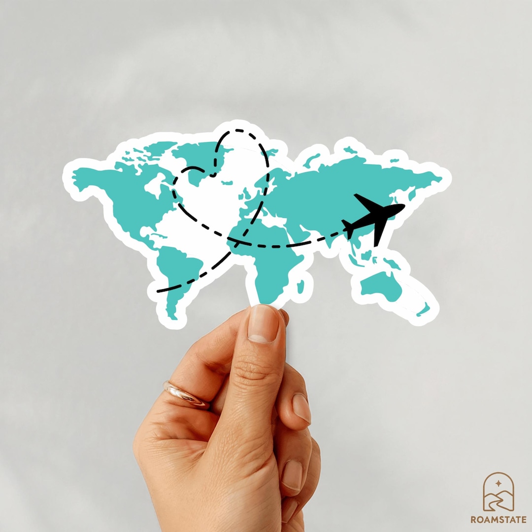 Travel Sticker, World Map Adventure Decal - Etsy
