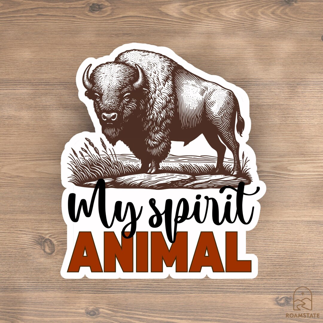 Bison Sticker, Wild Animal Label, Wildlife Decor - Etsy