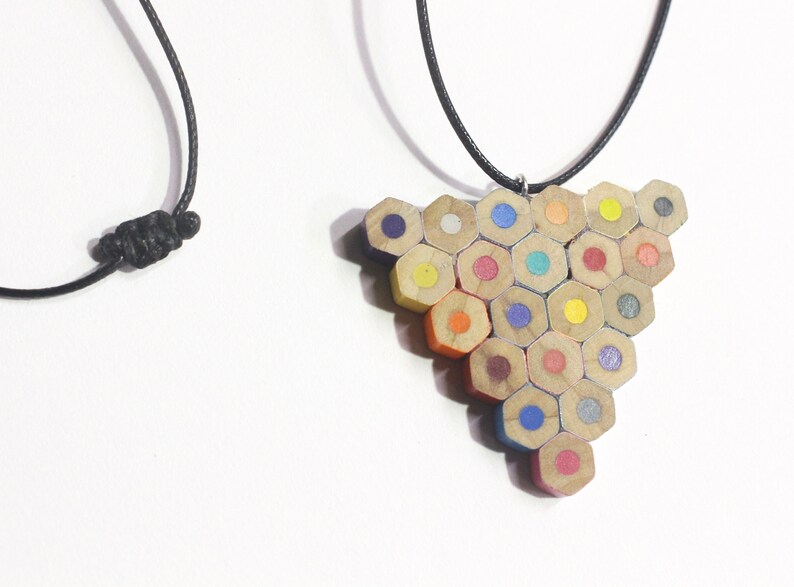 Triangle Pencil Cross Section Colourful Honeycomb Necklace - Etsy
