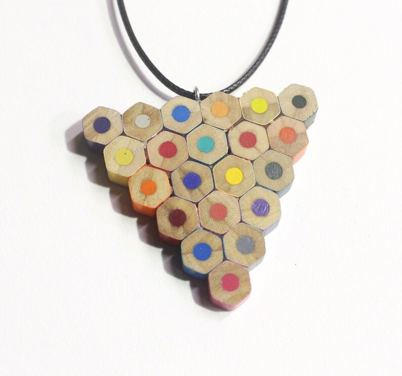 Triangle Pencil Cross Section Colourful Honeycomb Necklace | Etsy