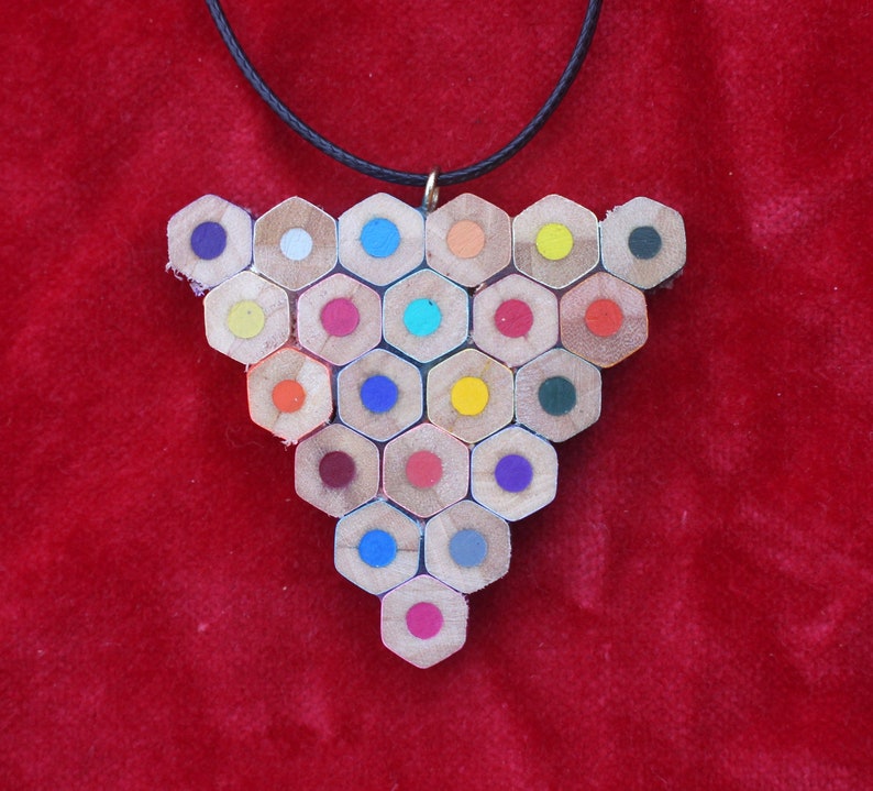 Triangle Pencil Cross Section Colourful Honeycomb Necklace - Etsy