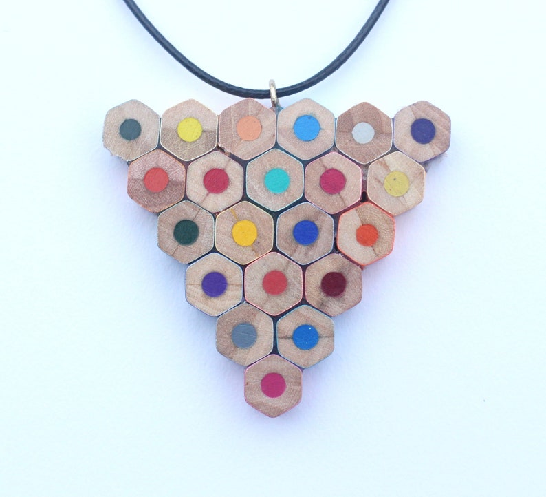 Triangle Pencil Cross Section Colourful Honeycomb Necklace - Etsy