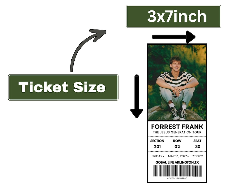 Editable Forrest Ticket 2026, Editable Concert Ticket Templates, Gift ...