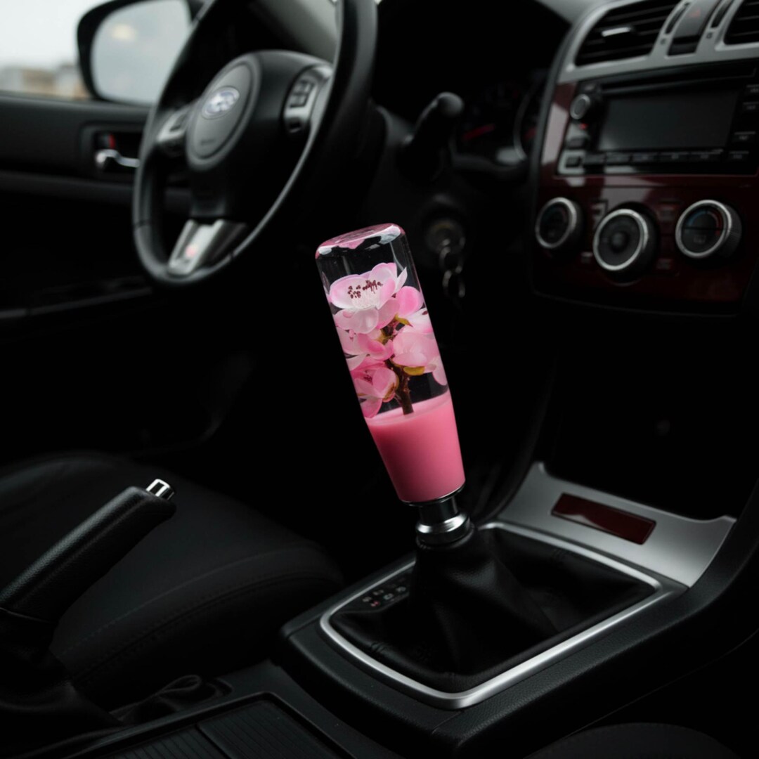 Pink Flower Shift Knob 5.6in – Resin Gear Shifter for Car, JDM Shift ...