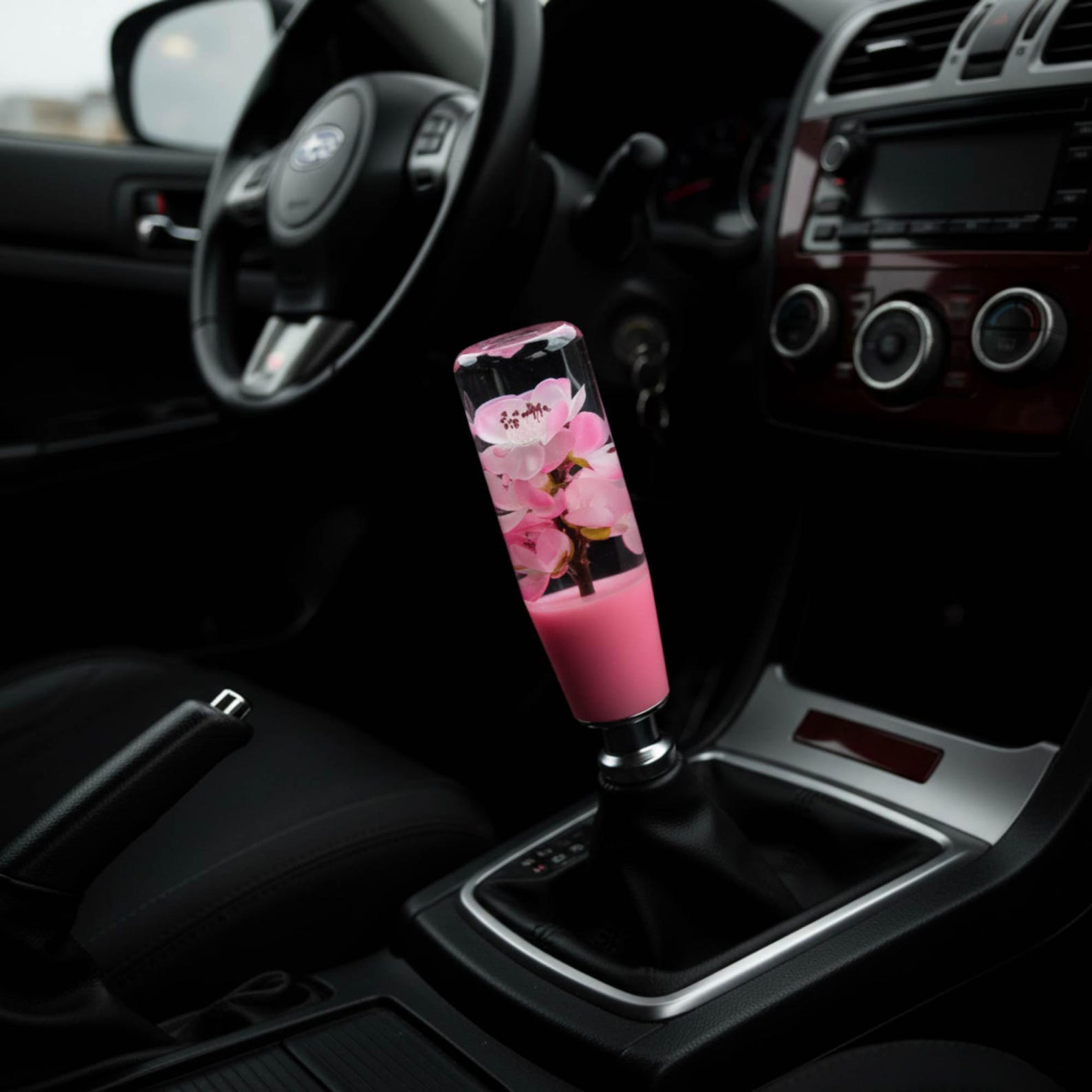 Pink Flower Shift Knob 5.6in – Resin Gear Shifter for Car, JDM Shift ...