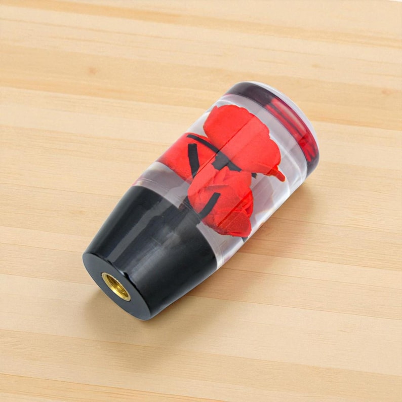 Red Rose Resin Shift Knob 4" – Weighted Manual Transmission Shifter ...
