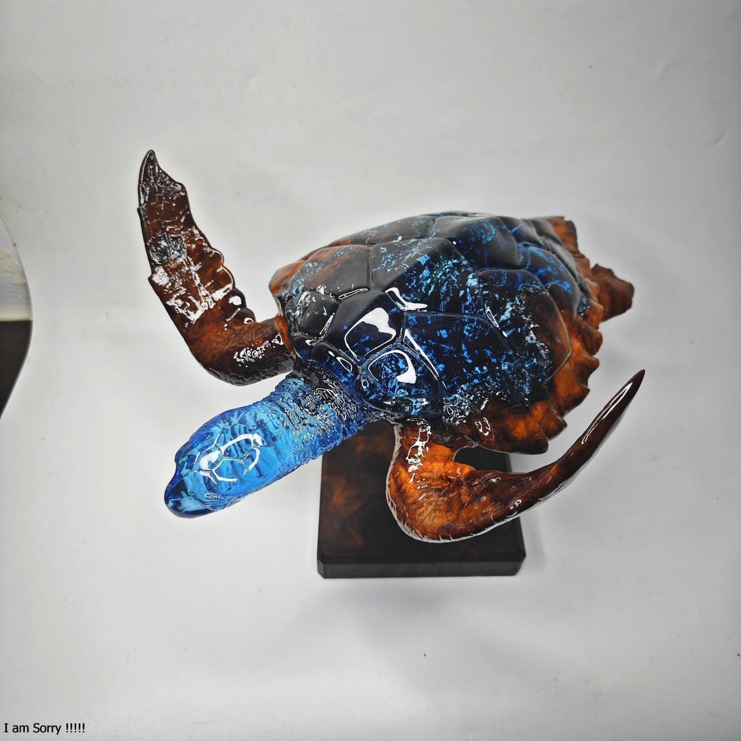 Epoxy Sea Turtle Statue. Art Sculpture, Gift, Interior Decor for Your ...