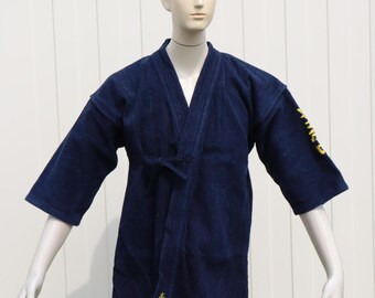 Medium Vintage Japanese Indigo Cotton Thinner Boro Kendo Gi Aikido Budo ...