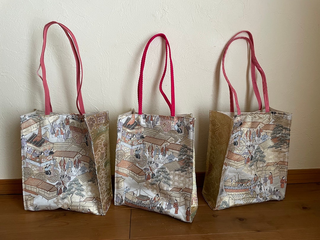 Choose 1 Vintage Japanese Obi Upcycled Metallic Fabric Tote Bag ...