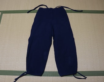 Japanese Aizome Indigo Cotton Pants Peasant Noragi Mompe Boro Mompei ...