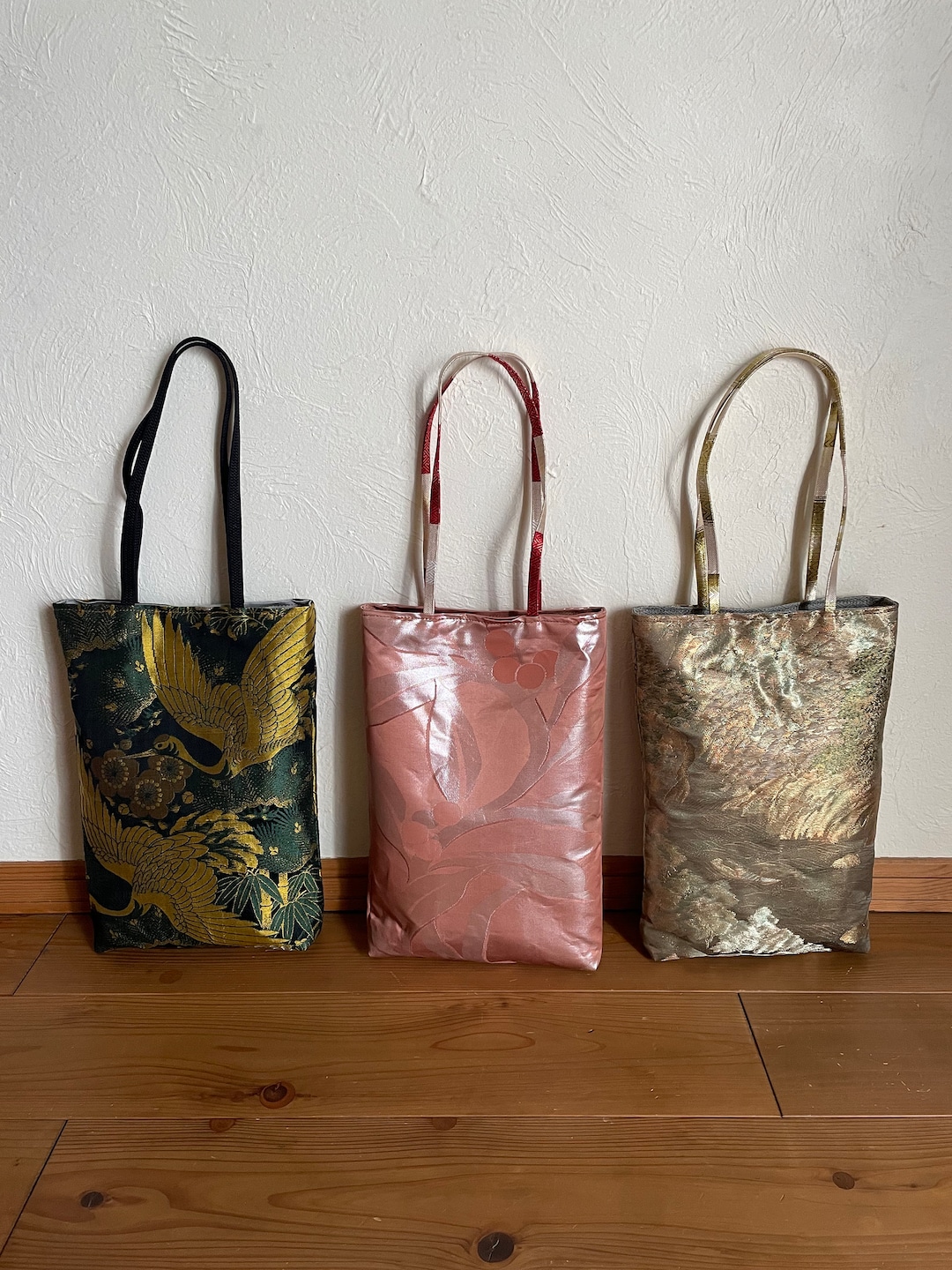 Vintage Japanese Obi Upcycled Tote Bag Shopping Bag Small Bucket Kimono ...