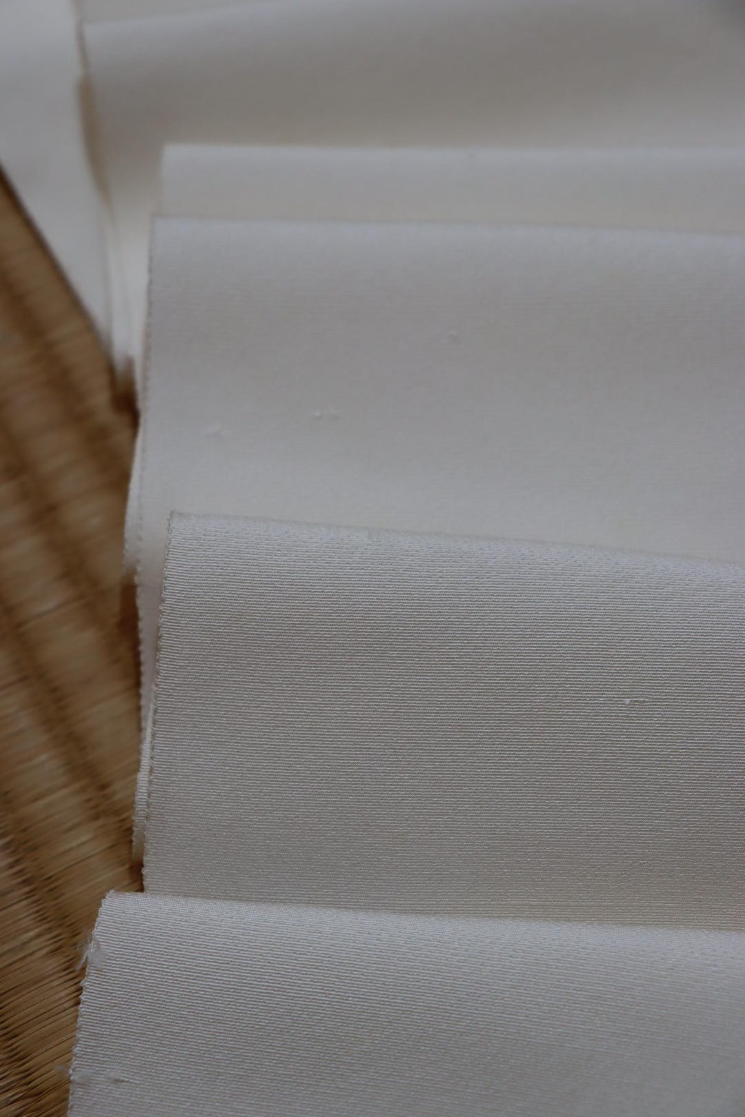 60 Inches Vintage Japanese Crispy Tsumugi Pongee Weave Solid White Silk ...