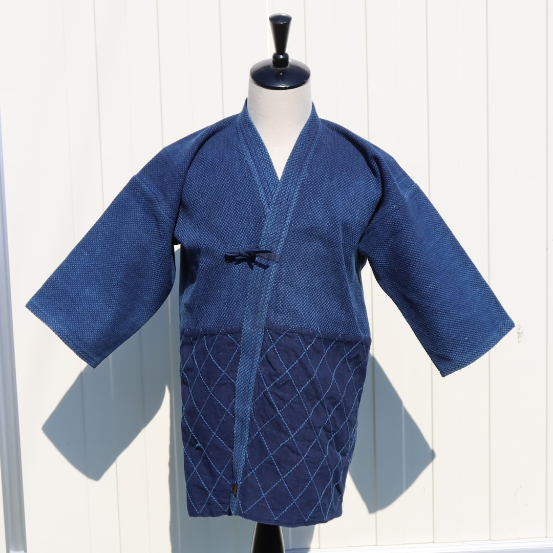 Medium Size 3 Vintage Japanese Aizome Indigo Cotton Thicker Hand ...