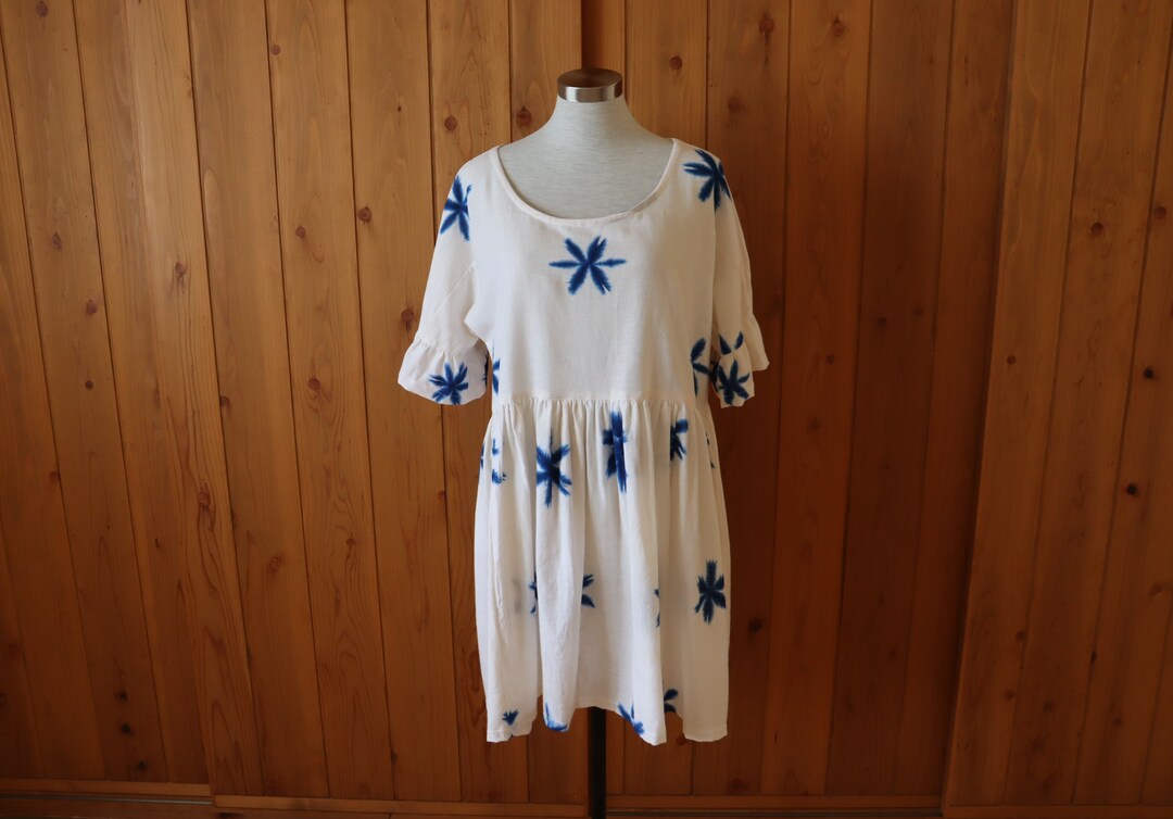 Vintage Japanese Indigo Clamp Dyed Shibori Tie-dyed Cotton Yukata ...