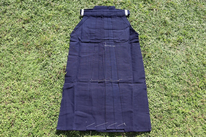 Vintage Japanese Indigo Cotton Hakama for a 5'4" Person; Kendo, Aikido ...