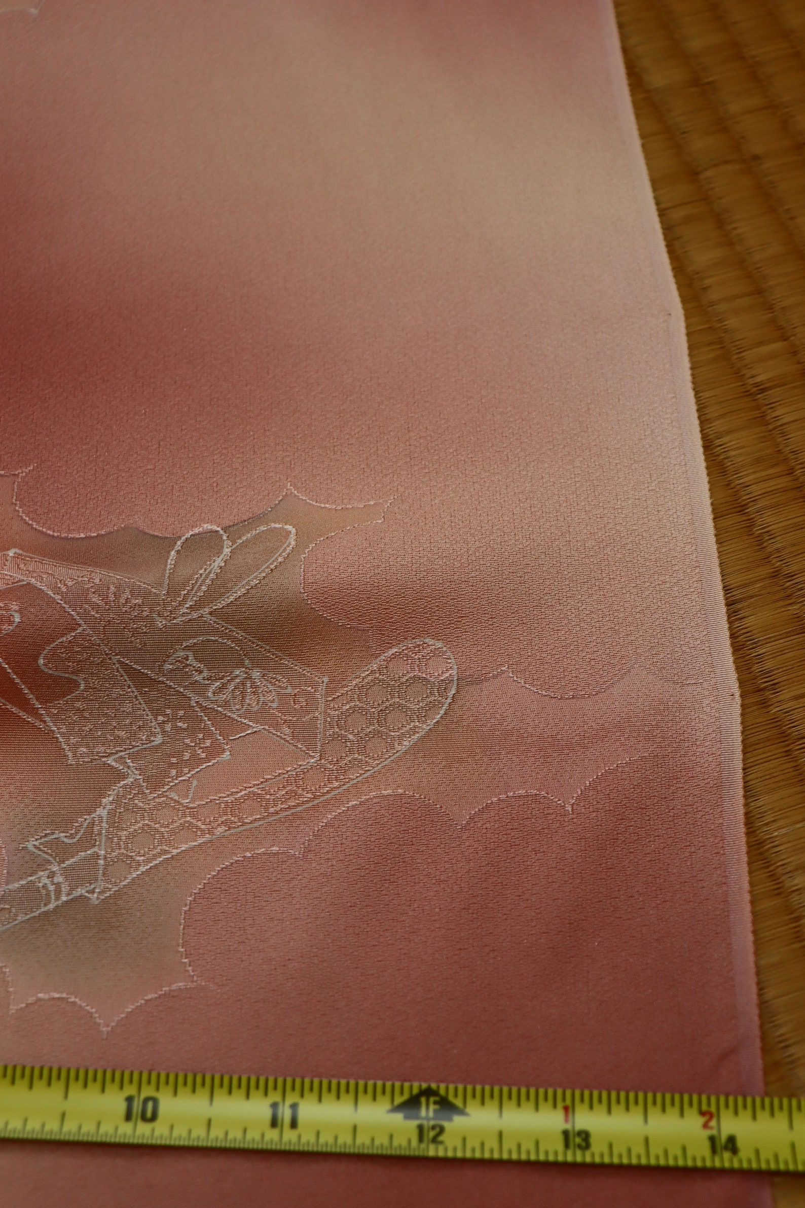 60 Inches Long Pink Gradation Tango Chirimen Vintage Japanese Smooth ...