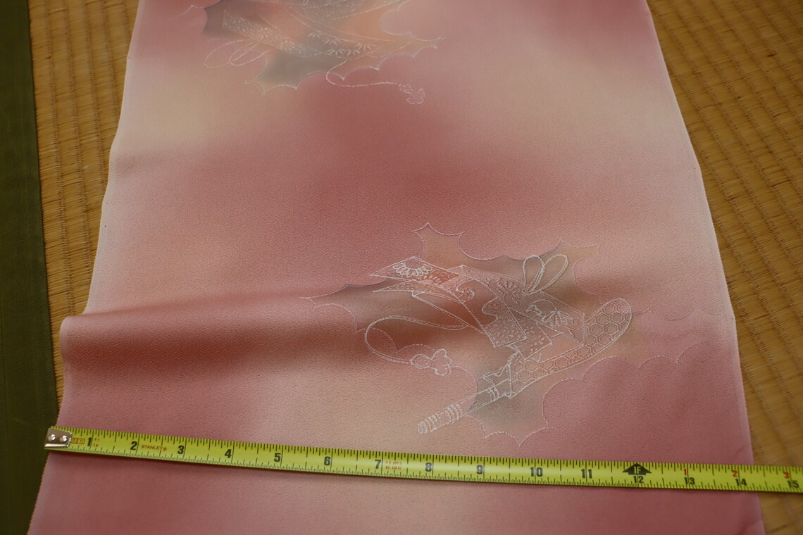 60 Inches Long Pink Gradation Tango Chirimen Vintage Japanese Smooth ...