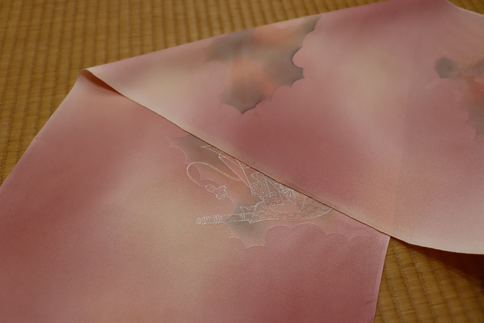 60 Inches Long Pink Gradation Tango Chirimen Vintage Japanese Smooth ...