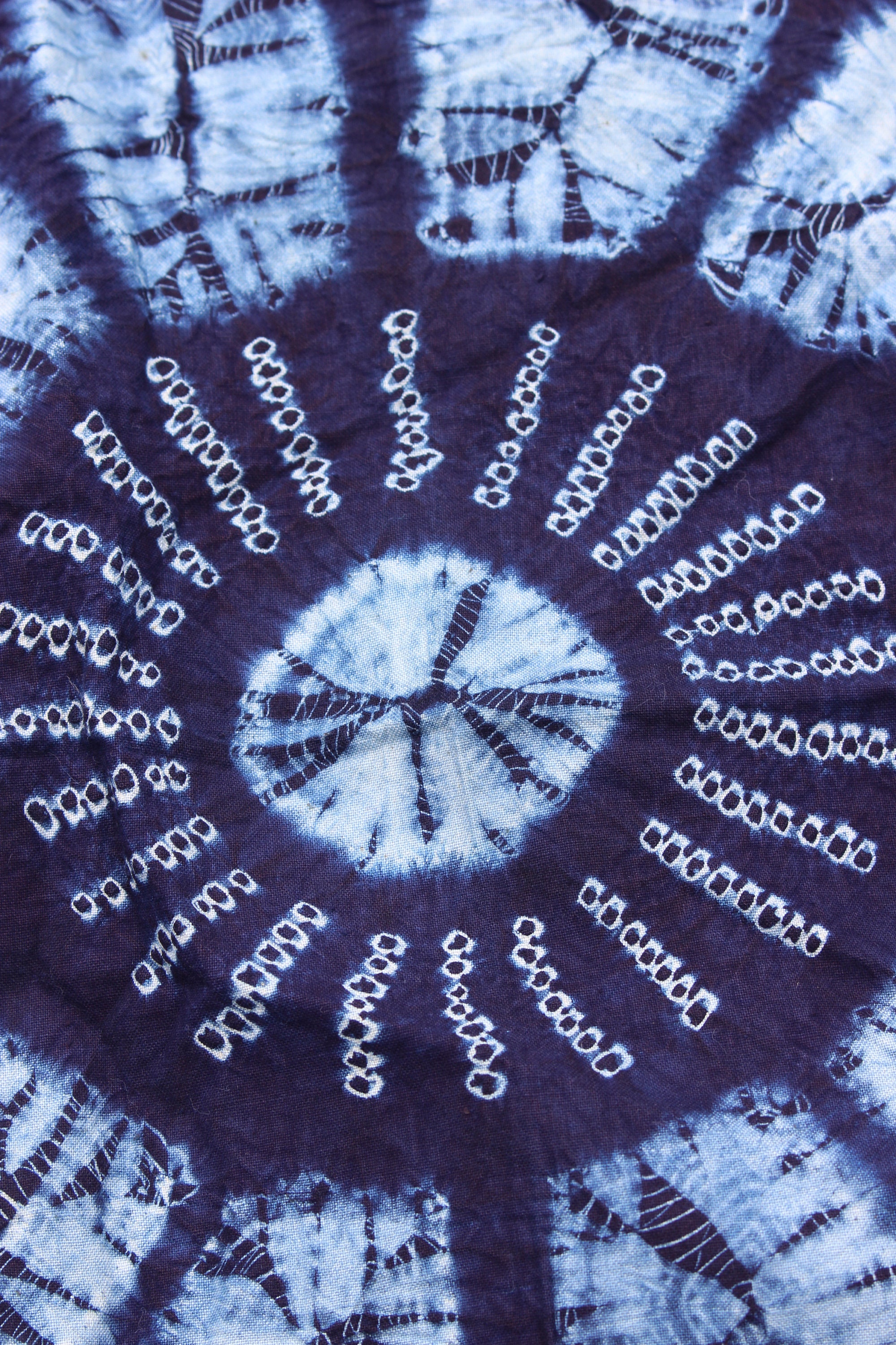 Blue Tie Dyed Fabric Hand Dyed Indigo Cotton Shibori Vintage | Etsy