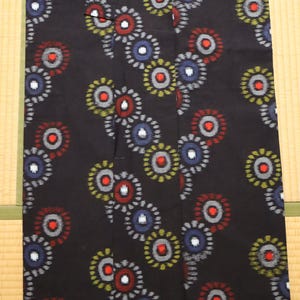 Vintage Japanese Indigo Cotton Kasuri Ikat Woven Women's Kimono Robe ...